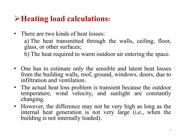 2021 heating and cooling loads | PPTX