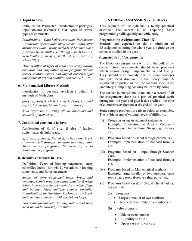 2021 icse reducedsylabiix-computer applications | PDF