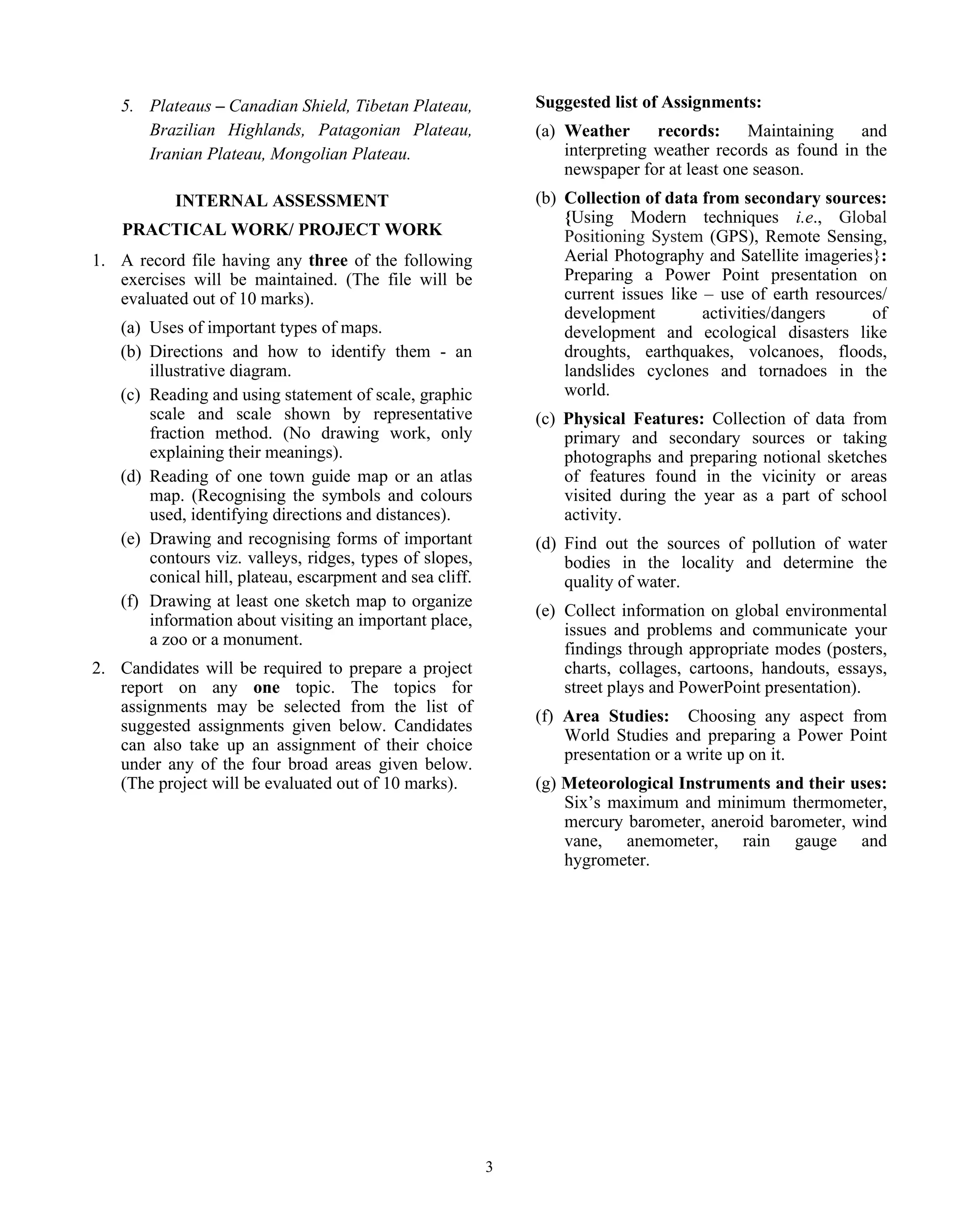 2021 icse reducedsylabiix-geography | PDF