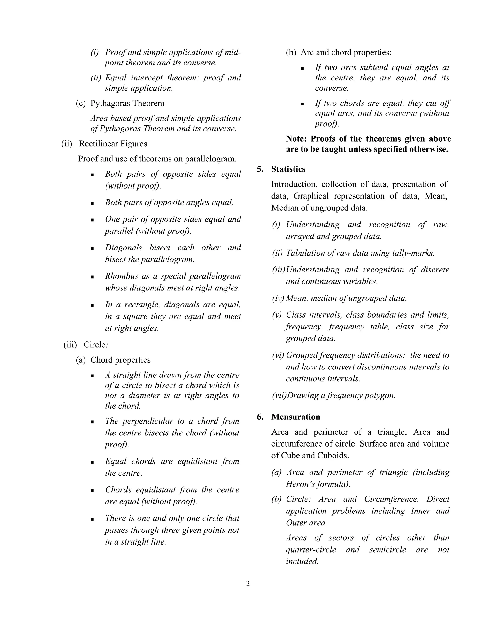 2021 icse reducedsylabiix-mathematics | PDF