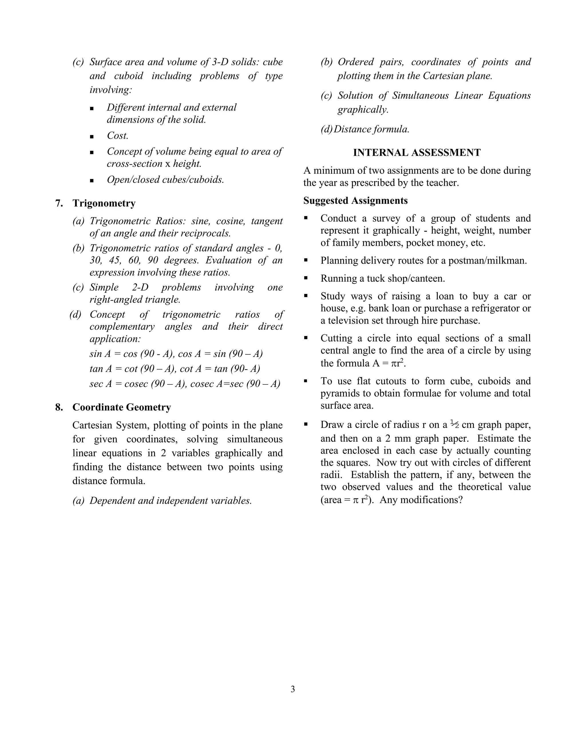 2021 icse reducedsylabiix-mathematics | PDF
