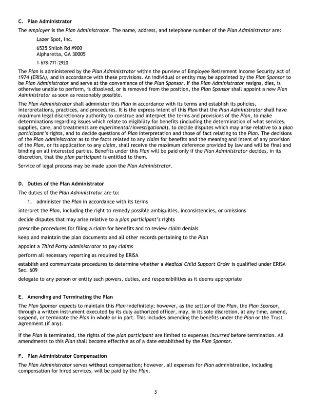 2021 lazer spot medical plan document and spd | PDF | Health Insurance ...