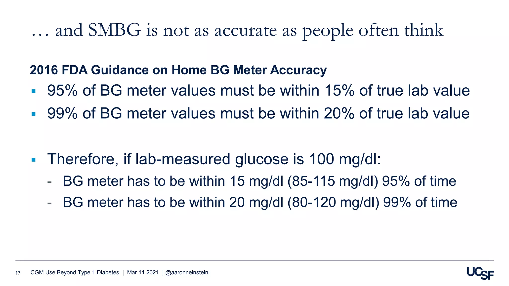 Continuous Glucose Monitoring and Its Use Beyond Type 1 Diabetes | PPTX