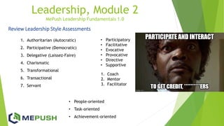 MePush Leadership Fundamentals - Week 2 | PPTX