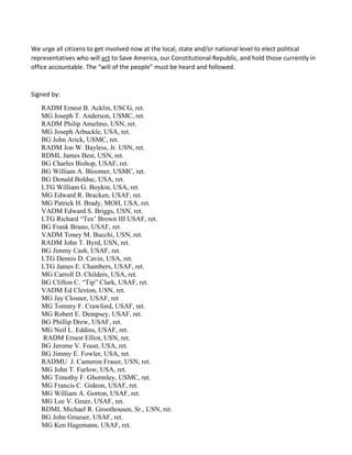 2021 open letter from retired generals and adm | PDF