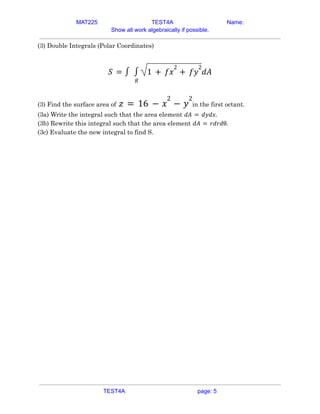2021 preTEST4A Vector Calculus | PDF | Physics | Science