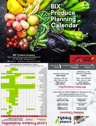 2021 BIX Produce Planning Calendar | PDF
