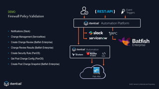Achieving Closed Loop Firewall Automation with Batfish Enterprise & Itential | PPTX