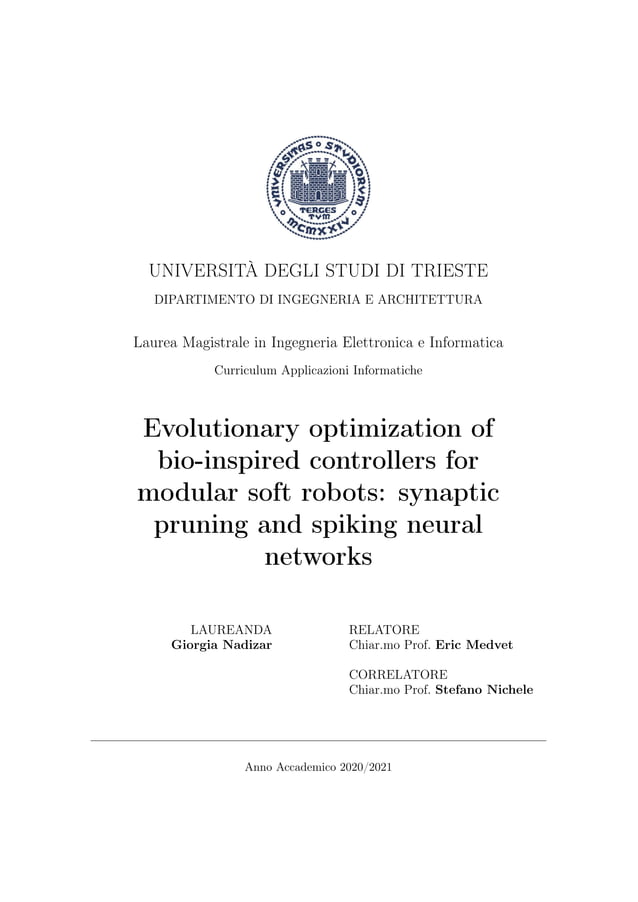 Evolutionary Optimization Of Bio Inspired Controllers For Modular Soft Robots Synaptic Pruning