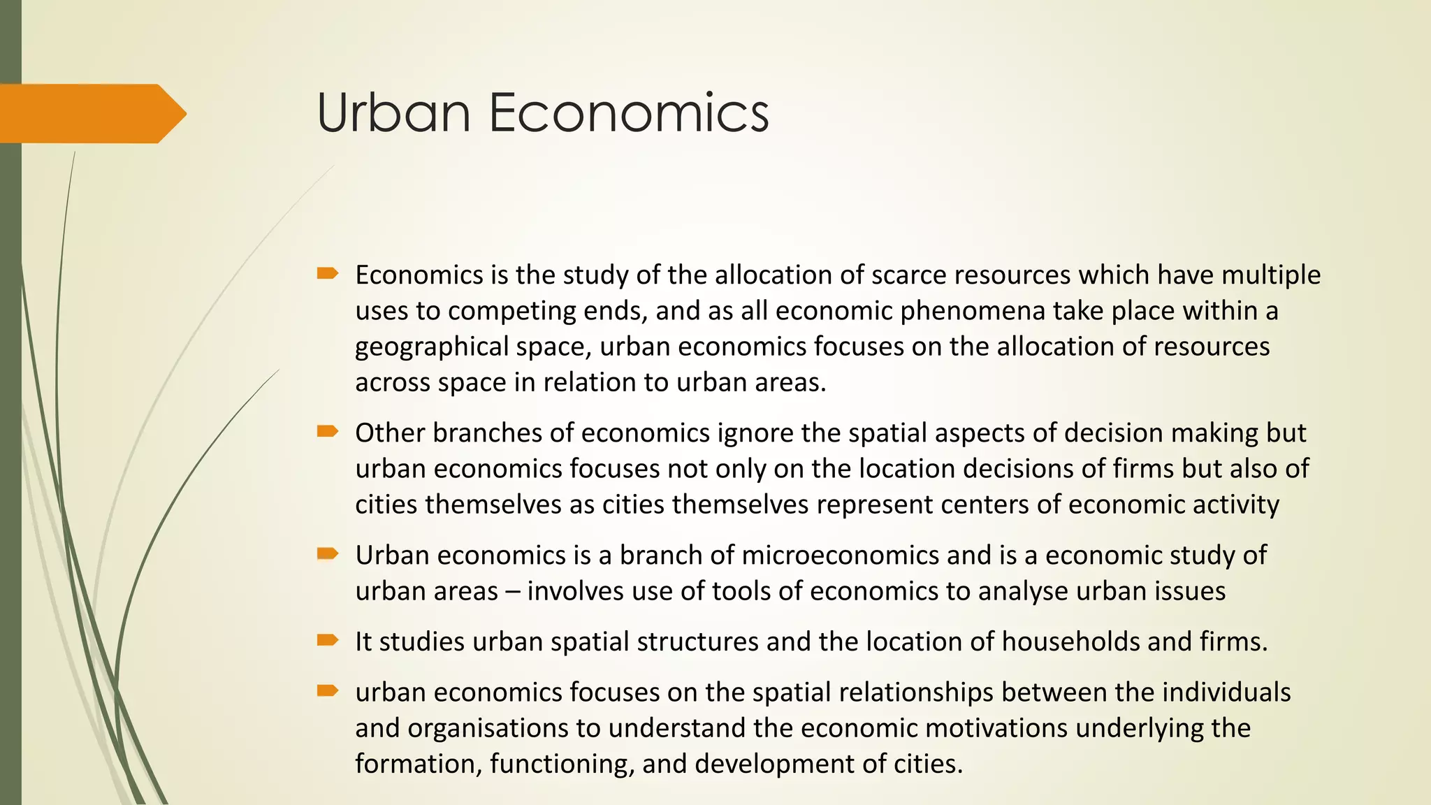 Urban Economics - Introduction, Principles | PDF