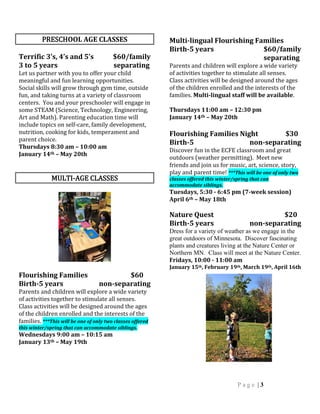 2020-21 Winter/Spring ECFE Brochure | PDF | Parenting Babies and ...