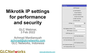 Mikrotik IP Settings For Performance and Security | PPT