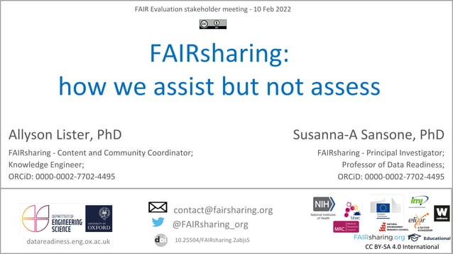 FAIRsharing: how we assist with FAIRness | PPT