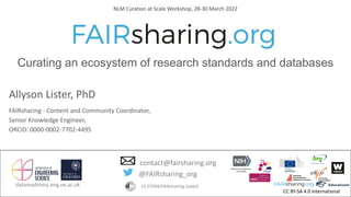FAIRsharing: curating an ecosystem of research standards and databases | PPT