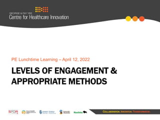 Levels of Engagement and Appropriate Methods | PPTX