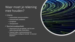 Workshop: het assessment als toetsvorm | PDF