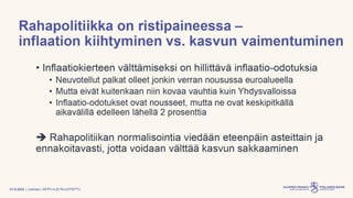 Pääjohtaja Olli Rehn: Sota sumentaa talouden näkymää – rahapolitiikan normalisointi etenee ...