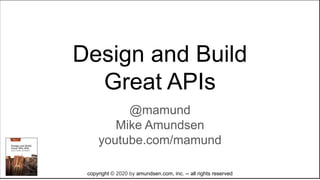 INTERFACE, by apidays - Design and Build Great Web APIs | PPT