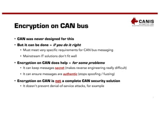 ASRG SOS 2022 Encrypted messaging on CAN bus | PPT