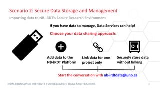 Lunch & Learn: Data Services at NB-IRDT – What can we do for you? | PPT