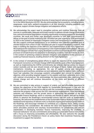 G20 Bali Leaders Declaration- 2022 | PDF