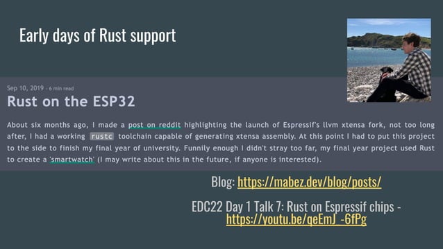 Embedded Rust on ESP2 - Rust Linz | PPT