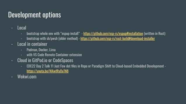 Embedded Rust on ESP2 - Rust Linz | PPT