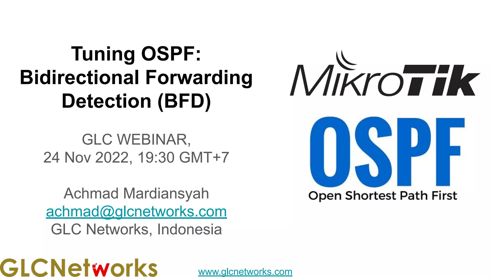 Tuning Ospf Bidirectional Forwarding Detection Bfd Ppt