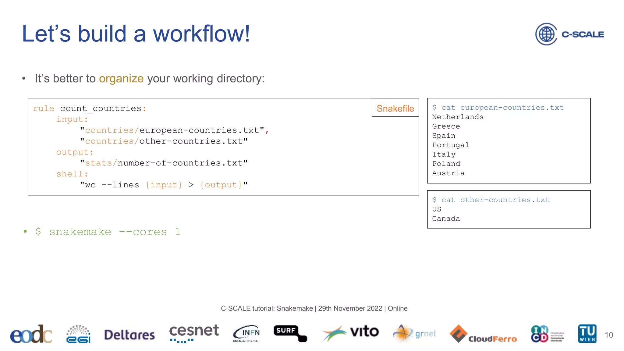 C-SCALE Tutorial: Snakemake | PPTX