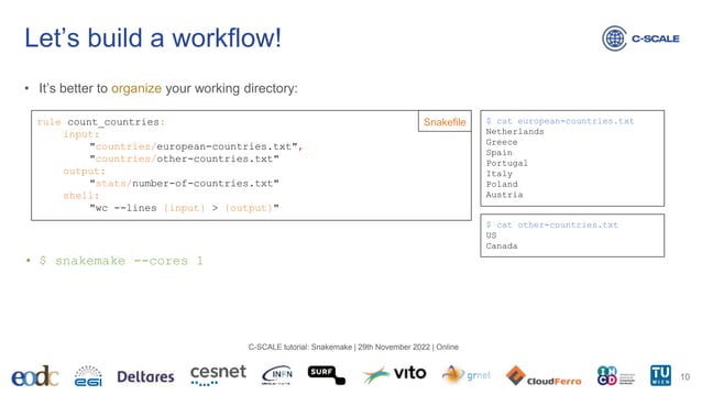 C-SCALE Tutorial: Snakemake | PPTX | Programming Languages | Computing