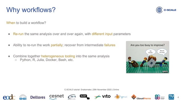 C-SCALE Tutorial: Snakemake | PPTX | Programming Languages | Computing