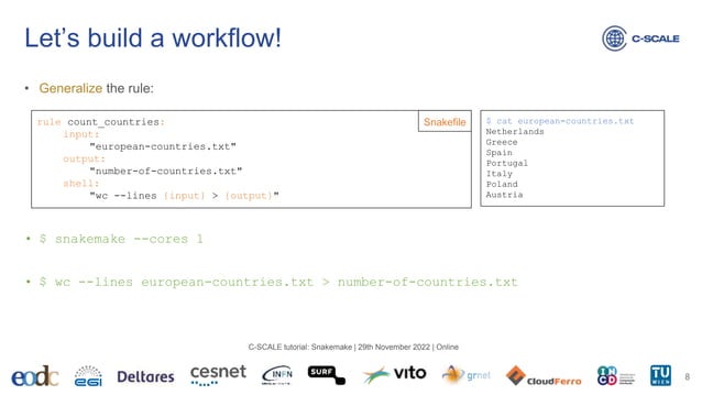 C-SCALE Tutorial: Snakemake | PPTX | Programming Languages | Computing
