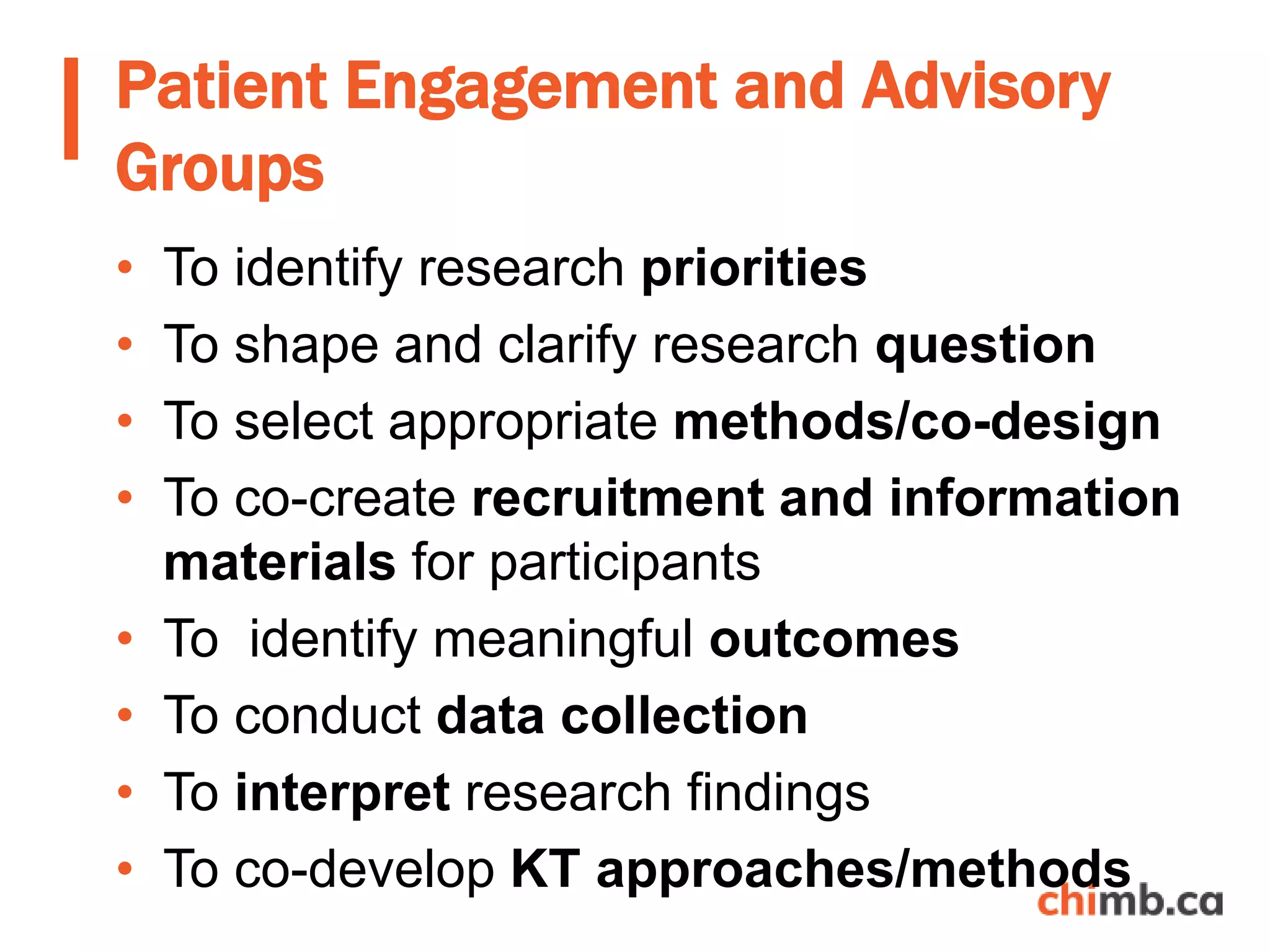 Tips and Tricks for Establishing a Patient Advisory Group | PPT