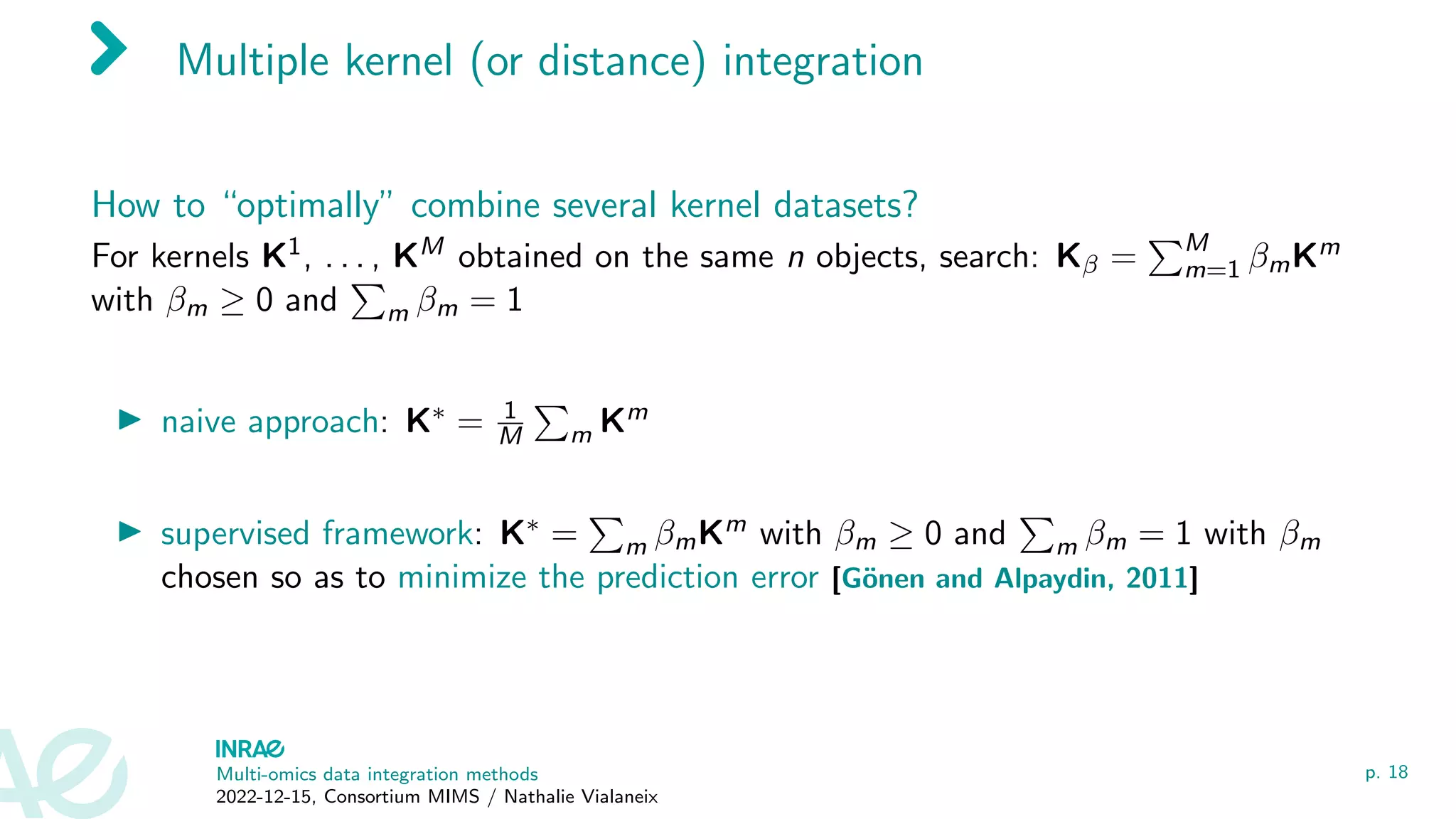 Multi-omics data integration methods: kernel and other machine learning approaches | PDF