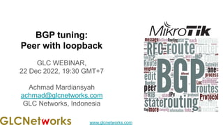 BGP tuning: Peer with loopback | PDF