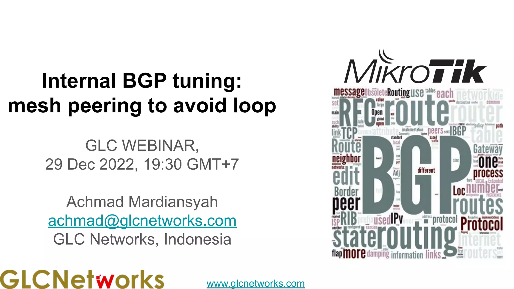 Internal BGP tuning: Mesh peering to avoid loop | PPT