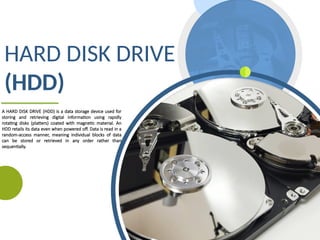 INTRODUCTION TO HARD DISK ( HDD ) DETAILS . PPTX | PPTX