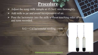 Milk analysis | PPTX