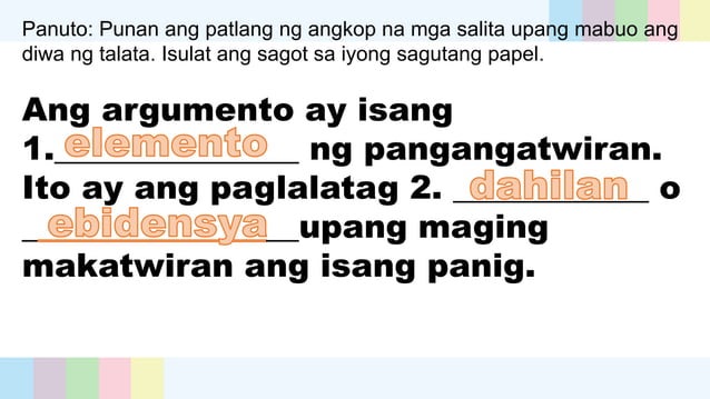 2022-2023Quarter3Modyul3_Pag-iisa-isa ng mga Argumento sa.pptx