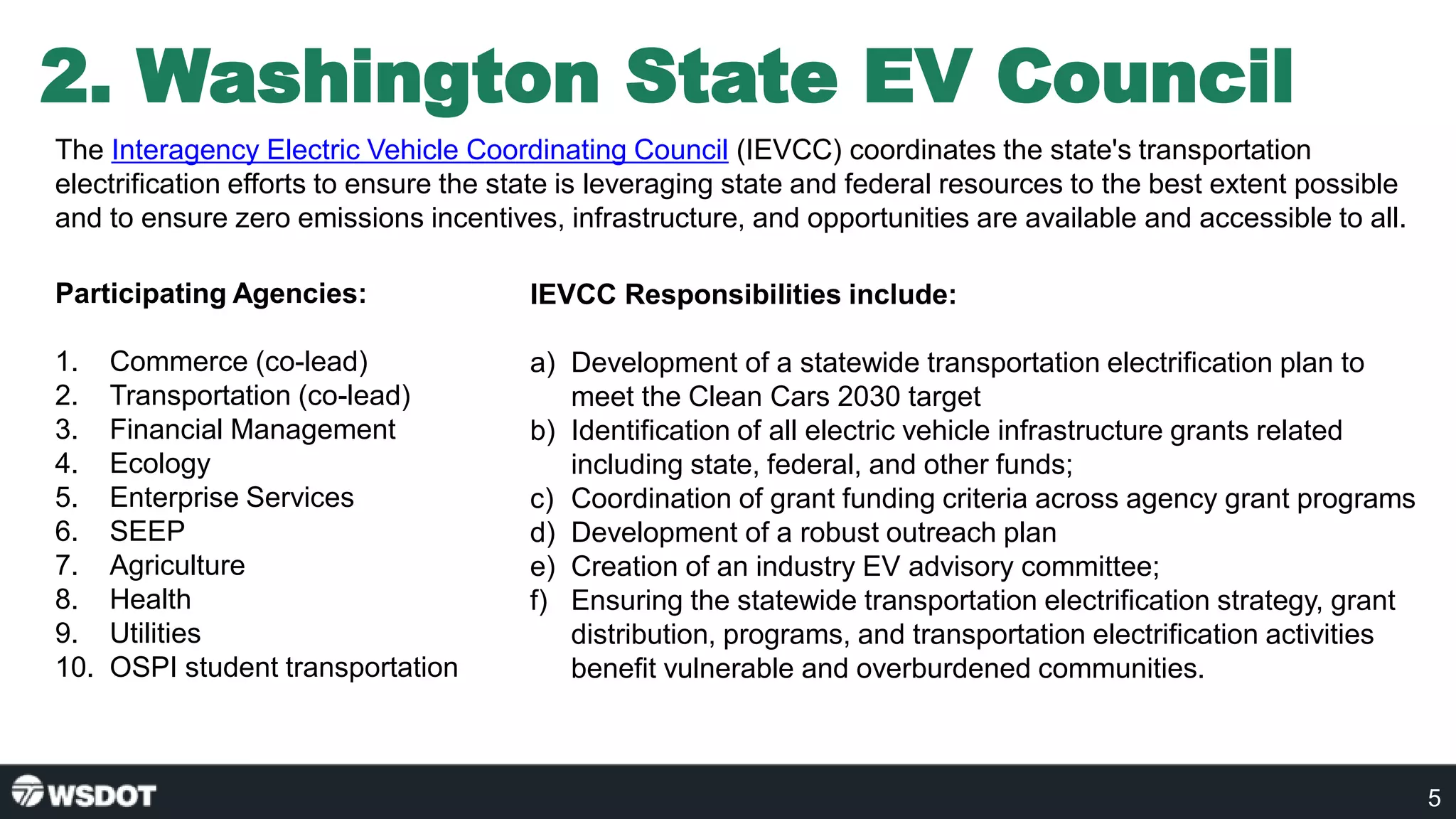 Washington State EV Charging along Highway Corridors | PPTX