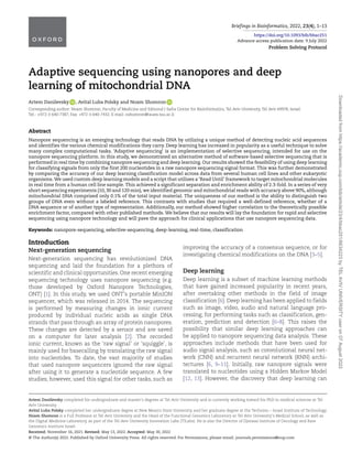 AdaptivesequencingusingnanoporesanddeeplearningofmitochondrialDNA | PDF