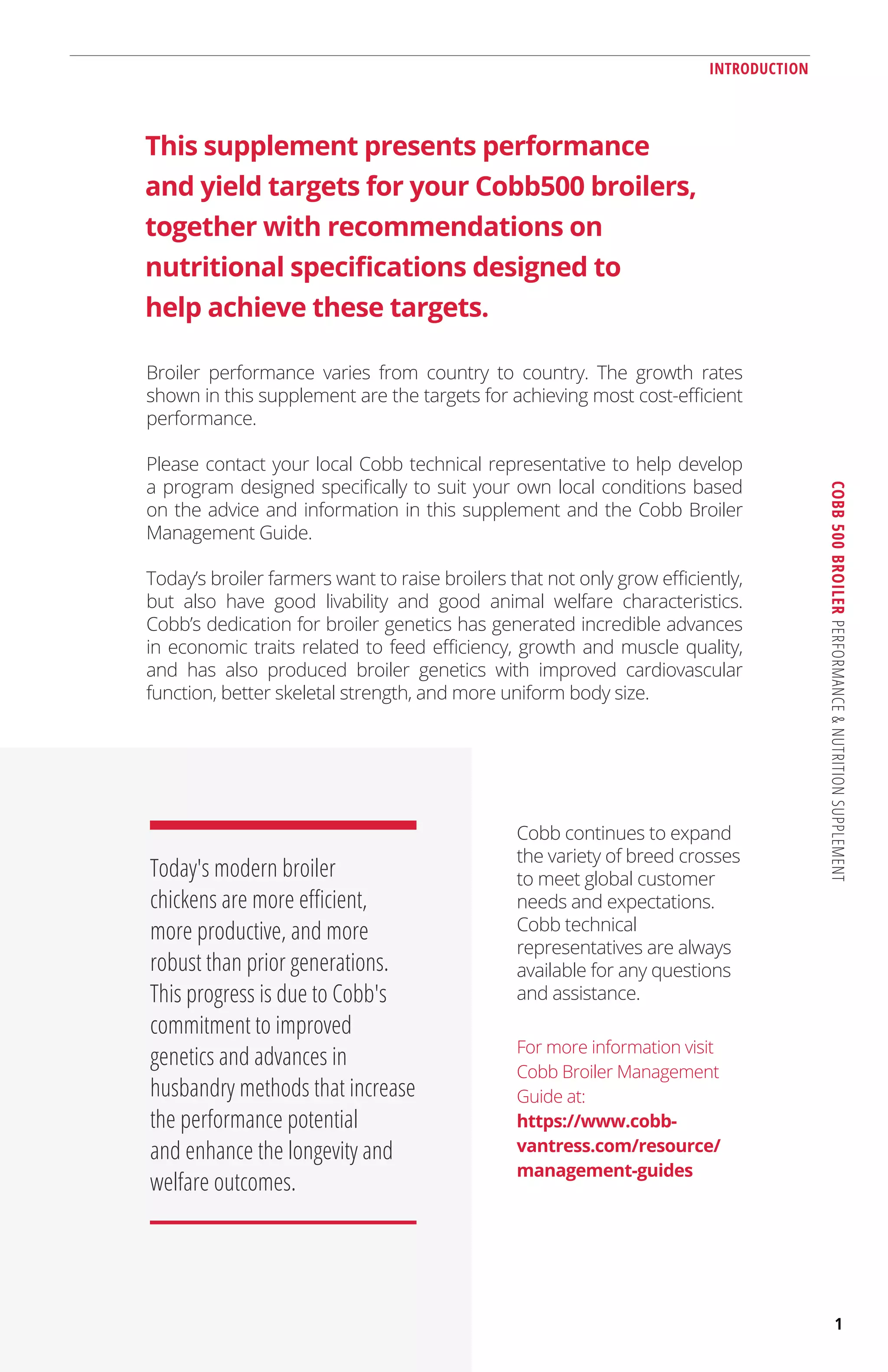 cobb500 broiler performance nutrition supplement 2022 | PDF