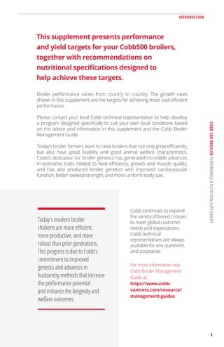 cobb500 broiler performance nutrition supplement 2022 | PDF
