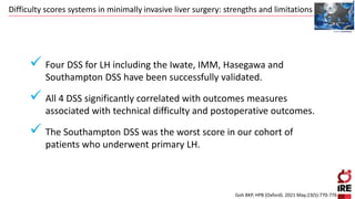 Difficulty scores for laparoscopic liver resections | PPT