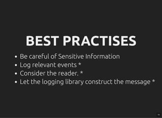Pycon SE 2022 LT - Python Logging Best Practises | PPT