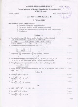 4th Semester Computer Science and Engineering (ACU-2022) Question Paper ...