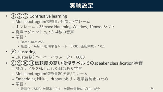 [DL輪読会]An Iterative Framework for Self-supervised Deep Speaker Representation Learning | PPT