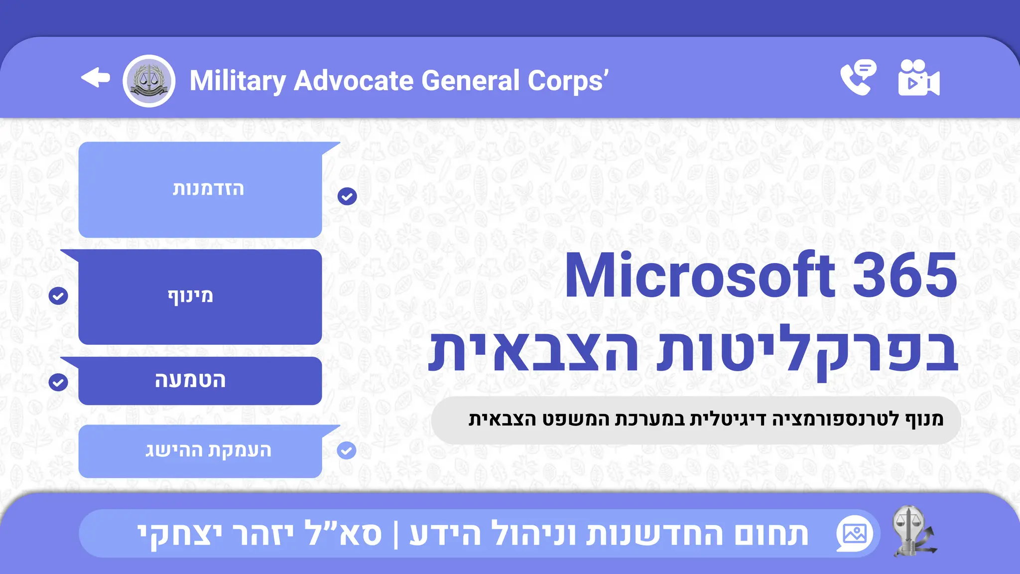 Deployment of Microsoft 365 - IDF MAG Corps - Izhar Izhaki | PPT