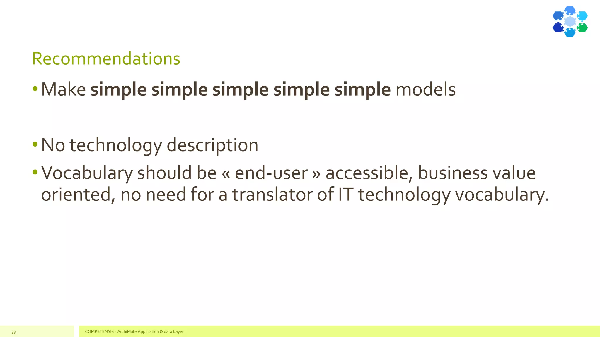 ArchiMate application and data architecture layer - Simplify the models | PDF