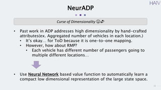 Neural Approximate Dynamic Programming for On-Demand Ride-Pooling | PPTX